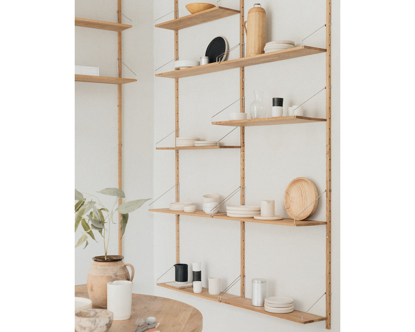 Shelf Library Double Section | Natural Oak | H185.2 / W80 – FRAMA